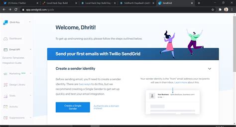 use the sendgrid api devpost
