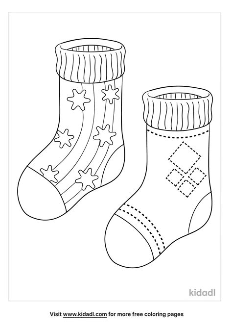 Free Sock Coloring Page Coloring Page Printables Kidadl