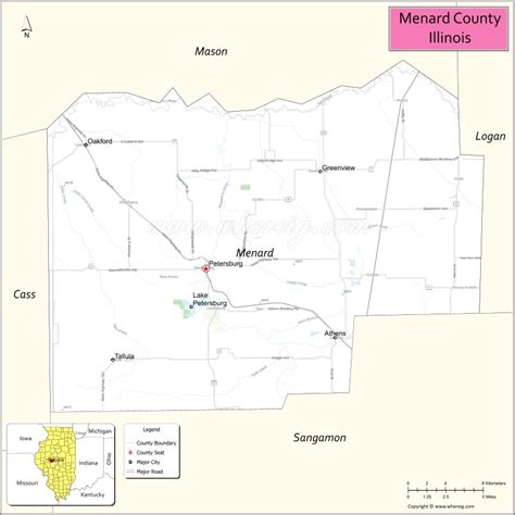 Map Of Menard County Illinois Showing Cities Highways Important