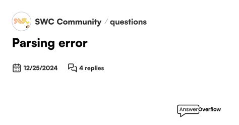 parsing error swc community