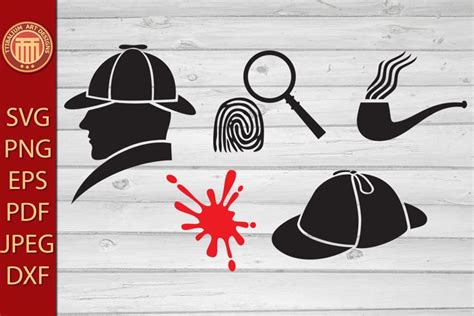Sherlock Holmes Icons Set Eps Svg Pdf Png Files