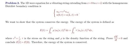 Solved Problem 2 The 1d Wave Equation For A Vibrating