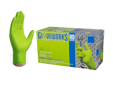 Gloveworks Textured Nitrile Gloves Green Sz M 899gwgn68