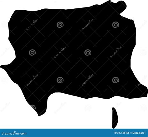 Artemisa Cuba Silhouette Map With Transparent Background Stock Vector