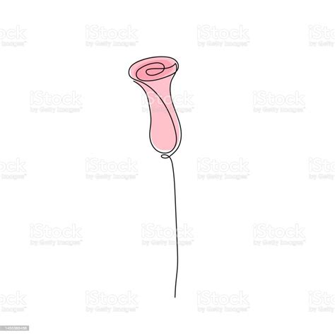 개요 장미 꽃 로고입니다 하나의 연속 라인 아트 장식 장미 그리기 편집 가능한 획 꽃 꽃 요소 격리 외형선에 대한 스톡 벡터