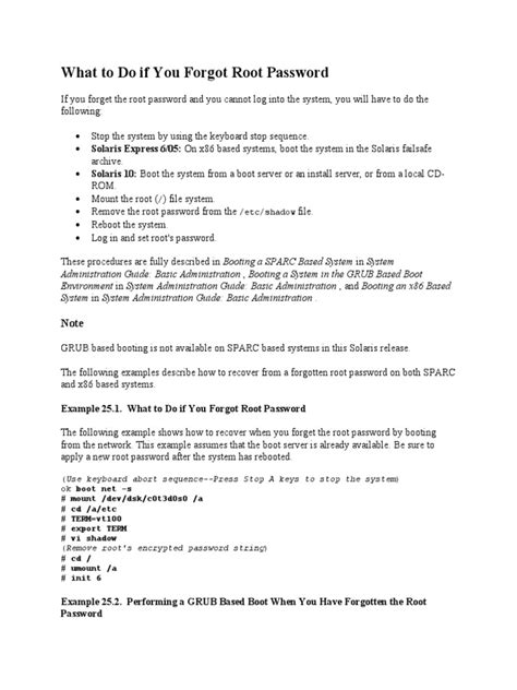 What To Do If You Forgot Root Password Pdf Booting Computer Engineering