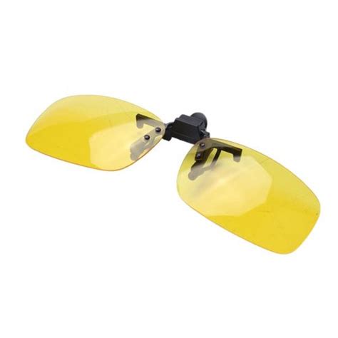 Generic Rectangle Clear Yellow Lens Rimless Clip On Night Vision