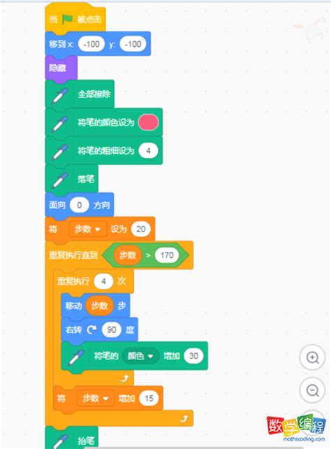 蓝桥杯等考scratch编程题，绘制多个彩色正方形 Scratch编程