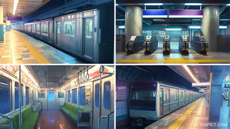 【フリー素材】地下鉄の背景イラスト