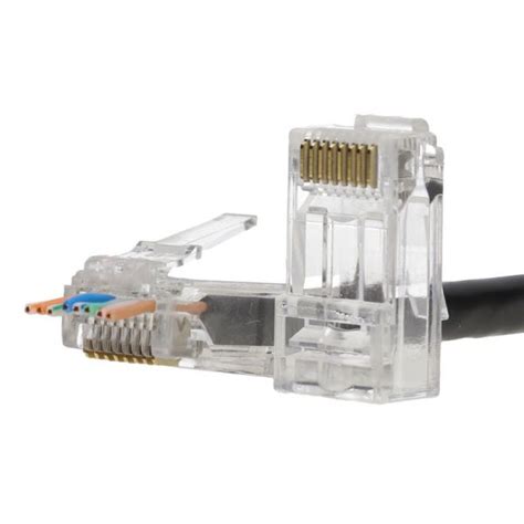 8p8c Rj45 Pass Through Plug For Stranded Cat5 Cable