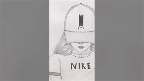 How To Draw A Girl Wearing A Bts Cap رسم فتاة ترتدي قبعة ال بي تي اس