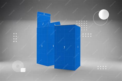 Mockup De Embalaje De Las Cajas Azules Archivo Psd Gratis