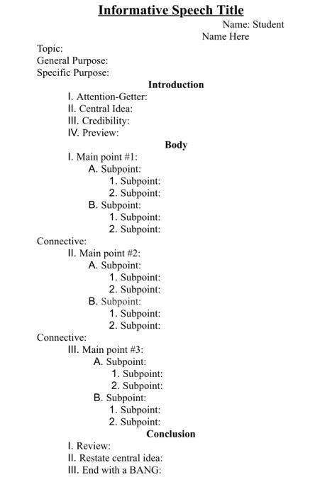 Full Sentence Outline Helpgeneral And Specific Chegg