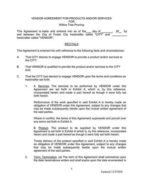 Vendor Contract Template Spark Premium Template Template Spark