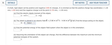Solved Small Rigid Object Carries Positive And Negative