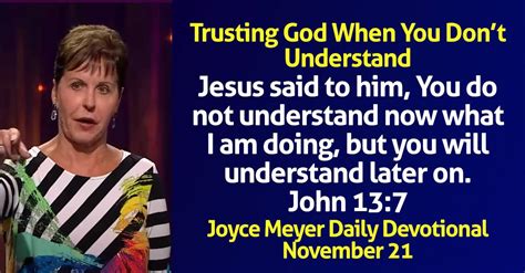 Joyce Meyer Daily Devotional November 21 2024 Trusting God When You