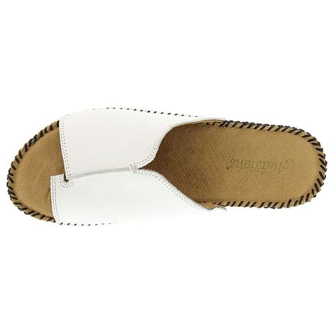 Auditions Womens Sprint Leather Open Toe Casual Slide Sandals White