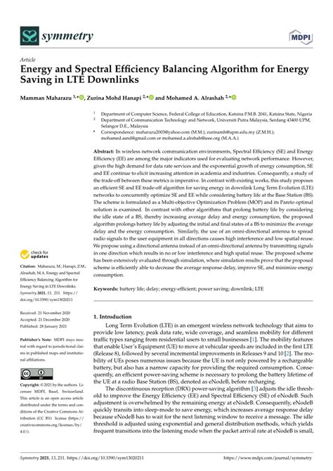 pdf energy and spectral efficiency balancing algorithm for energy