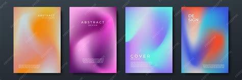 Premium Vector Blurred Backgrounds Set With Modern Abstract Blurred Color Gradient Patterns On