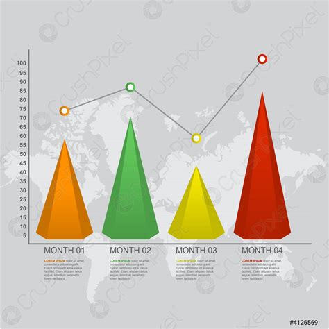 Bar Chart Graph Triangle Pyramid Statistical Business Infographic