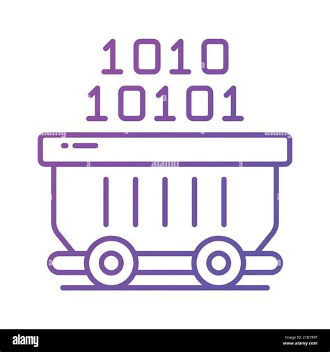 binary coding inside a wheelbarrow denoting concept icon of data mining