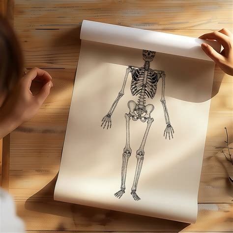 Anterior Skeleton Human Anatomy Prints Clinically Accurate Drawings