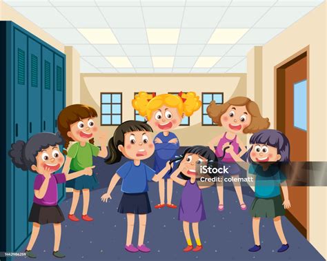 학교에서 친구를 괴롭히는 아이들 교습에 대한 스톡 벡터 아트 및 기타 이미지 교습 교육 귀여운 Istock