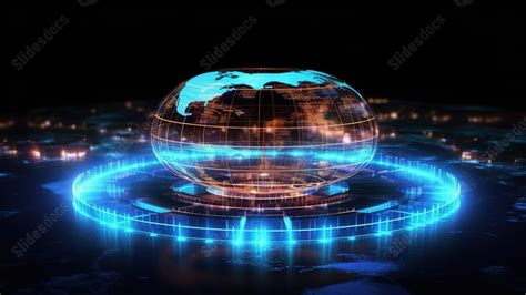 免費未來地球技術中的全球數據連接和互聯網整合3d視覺表示ppt背景下載 Slidesdocs