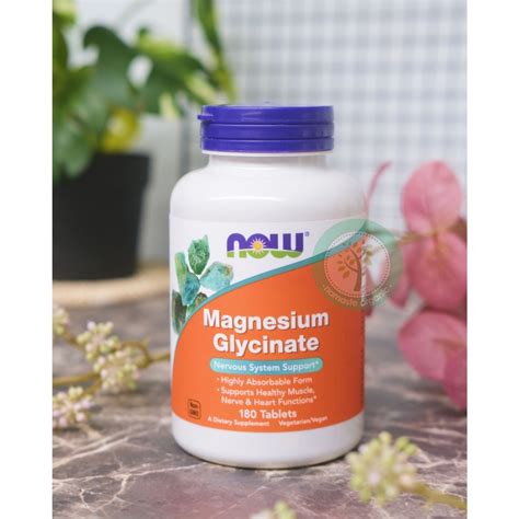 Jual Now Foods Magnesium Glycinate 180 Tablets Shopee Indonesia