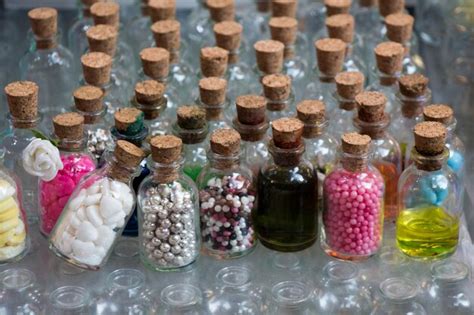 Premium Photo Close Up Of Multi Colored Bottles