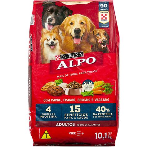 Ração Para Cães Purina Alpo Adultos Carne Frango Cereais E Vegetais