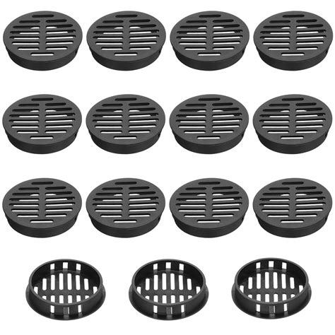 15pcs 50mm Circular Air Vent Black Plastic Soffit Vent Cover Black