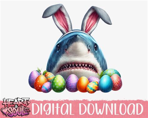 Easter Shark Png Shark Bunny Ears Png Digital Download Etsy