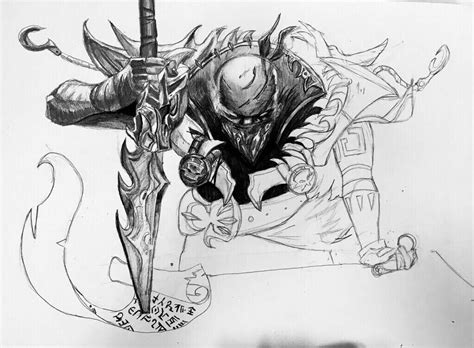 Pyke The Bloodharbor Ripper Pencil Sketch League Of Legends Official Amino