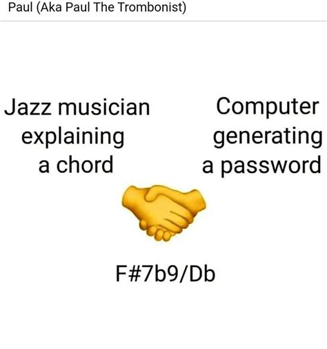 Jazz Musician Explaining A Chord Computer Generating A Password