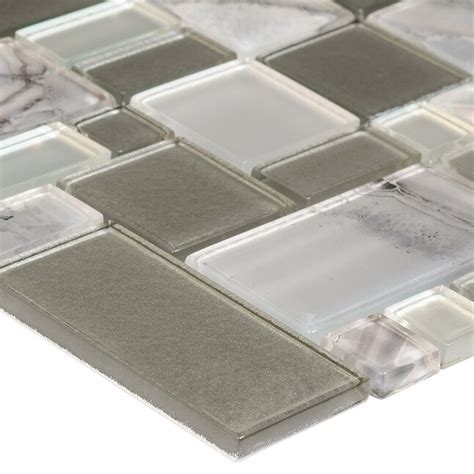 Allen Roth Volcanic Laser Cubes 12 In X 12 In Glossy Glass Wall Tile