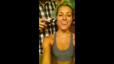 Green Haired Hottie Lets Her Husband Buzz Her Hair Off Youtube