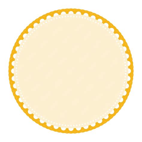 Premium Vector Classic Light Yellow Circle Border Frame With Lace Edges Decoration Blank