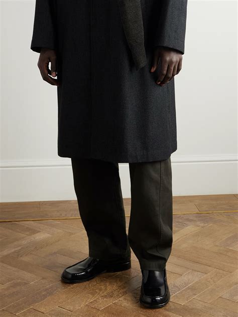 Lemaire Glossed Leather Loafers Black Lemaire
