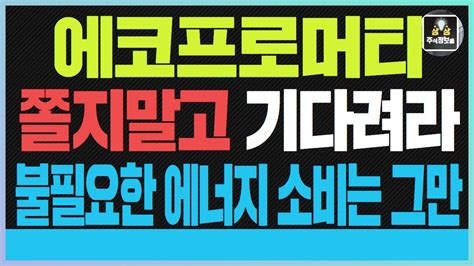 🔴에코프로머티🔴에코프로머티주가전망 에코프로주가전망 에코프로비엠대응전략 쫄지 말고 기다려야 하는 이유 불필요한 에너지 소비는 그만 Youtube