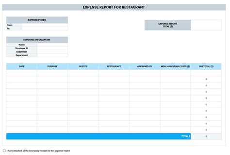Expense Statement Template Excel