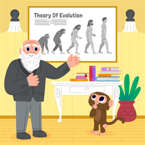 손으로 그린 찰스 Darwing 그림 무료 벡터