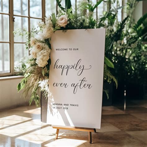 Happily Ever After Wedding Sign Welcome Sign Wedding Display Board