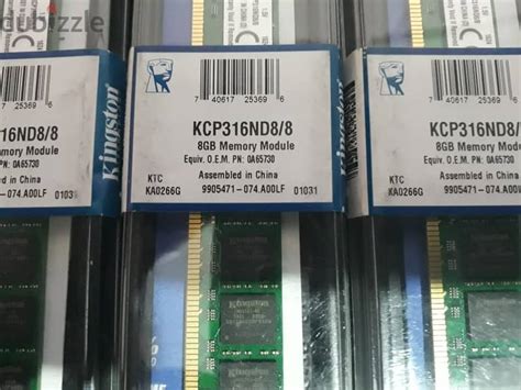 رامات الكينج ستون 8 جيجا ضمان5 سنين Ddr3 1600 اكسسوارات و قطع غيار