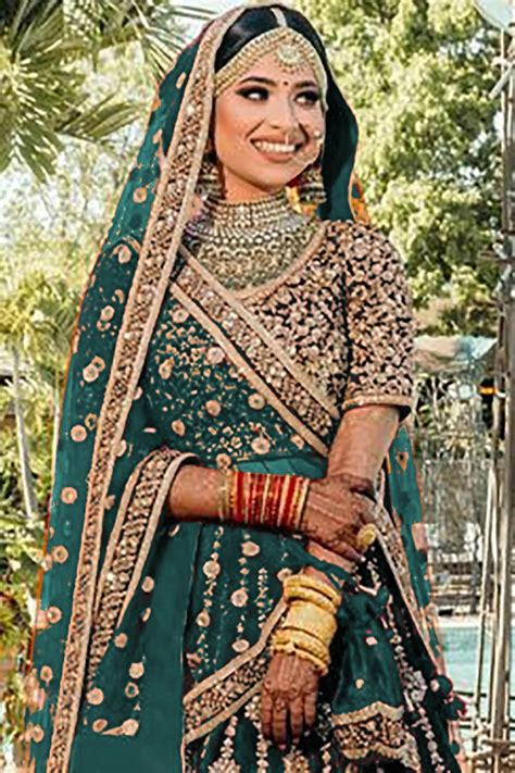 Embroidered Velvet Lehenga Choli In Blue Ucchal Fashion
