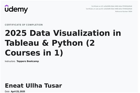 Datavisualization Tableau Python Analytics Compliancereporting Udemy Lifelonglearning