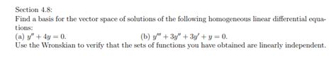 Solved Section Find A Basis For The Vector Space Of Chegg