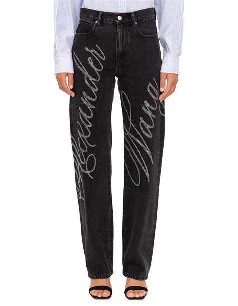 T By Alexander Wang Ez Mid Rise Relaxed Hotfix Cursive Logo David Jones