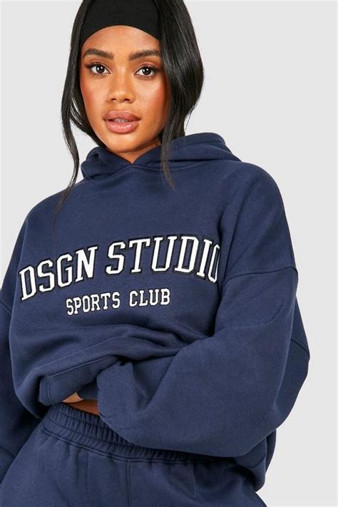 Dsgn Studio Applique Oversized Hoodie Boohoo Uk