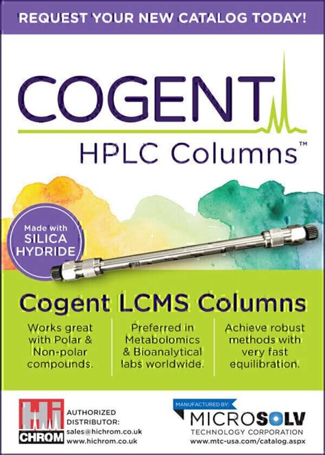 New LC Columns Catalogue Available Chromatography Today